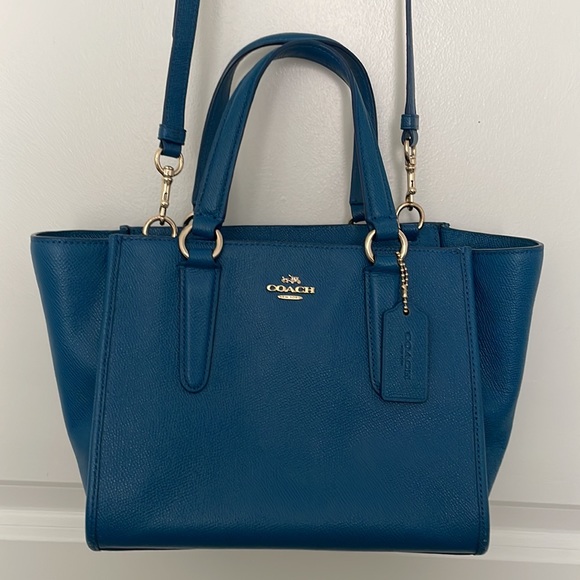 Coach | Bags | Coach Top Handle Crossbody Turquoise Blue Leather ...